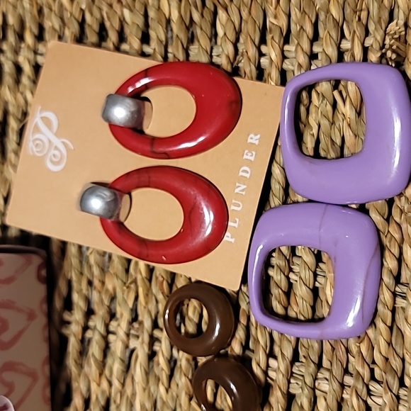 Plunder | Jewelry | Nwt Designer Plunder Dalton Earring Set Of 3 ...